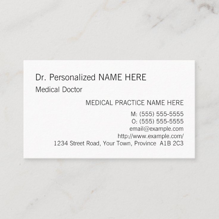 Plain, Basic & Simple Business Card | Zazzle