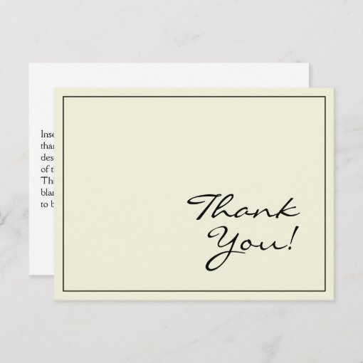 Plain & Basic "Thank You!" Postcard | Zazzle