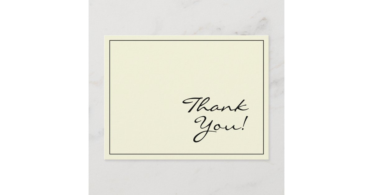 Plain & Basic "Thank You!" Postcard | Zazzle