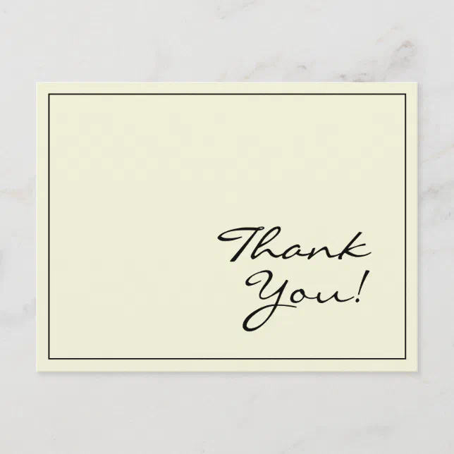Plain & Basic "Thank You!" Postcard | Zazzle