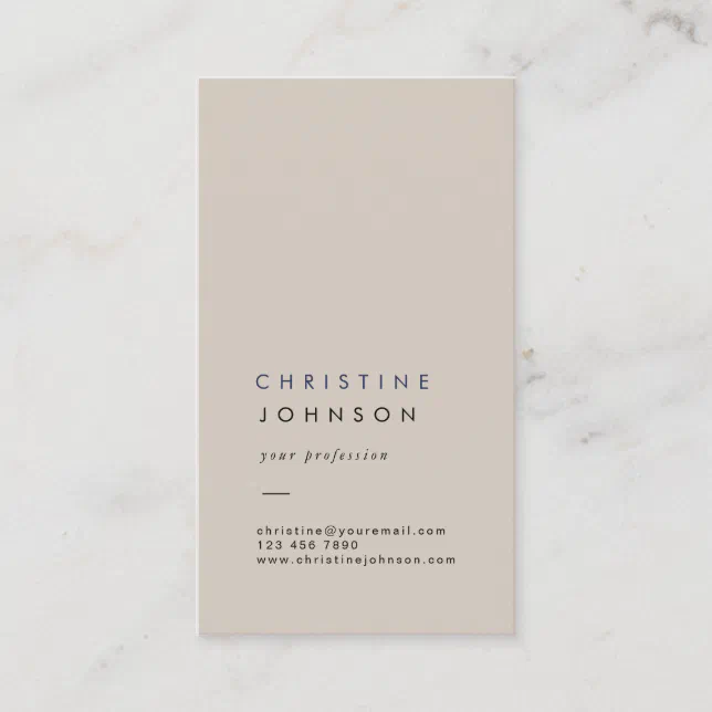 plain beige business card | Zazzle