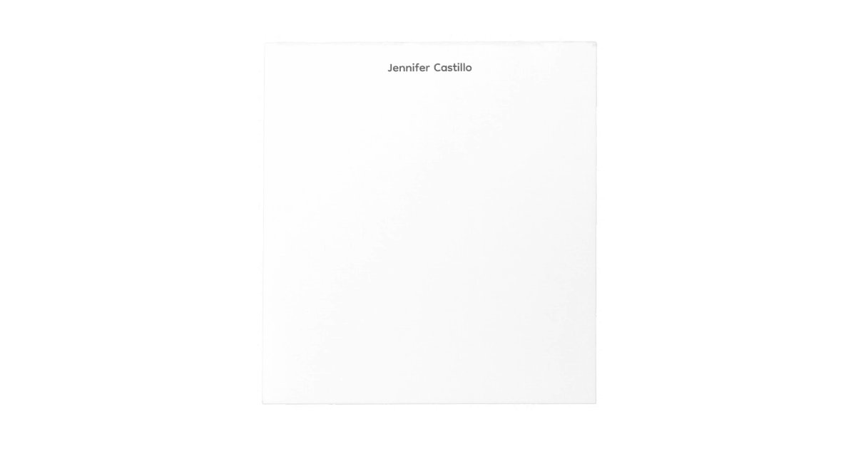 Plain Black White Minimalist Modern Notepad | Zazzle
