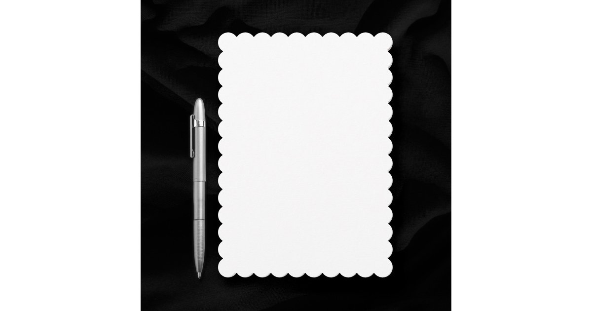 Plain Blank White Scalloped Edges Wedding Invitation | Zazzle