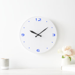 Plain Blue and White > Kitchen Clocks | Zazzle