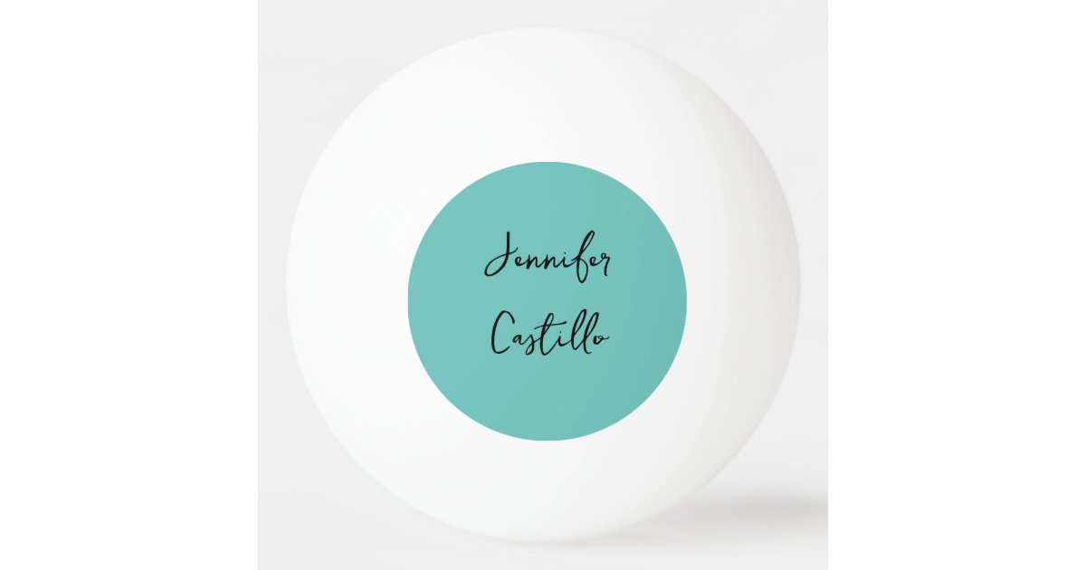 Plain Blue Black Minimalist Modern Calligraphy Ping Pong Ball | Zazzle