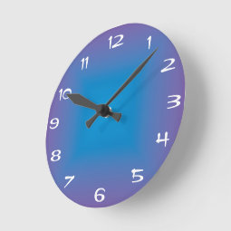 Plain Blue/Purple >Colored Kitchen Clock | Zazzle