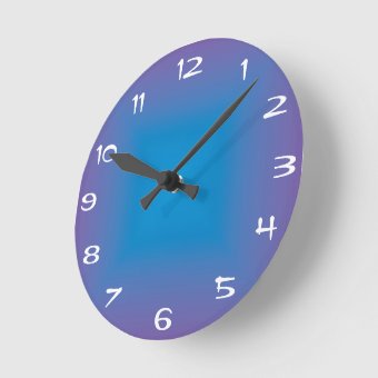 Plain Blue/Purple >Colored Kitchen Clock | Zazzle