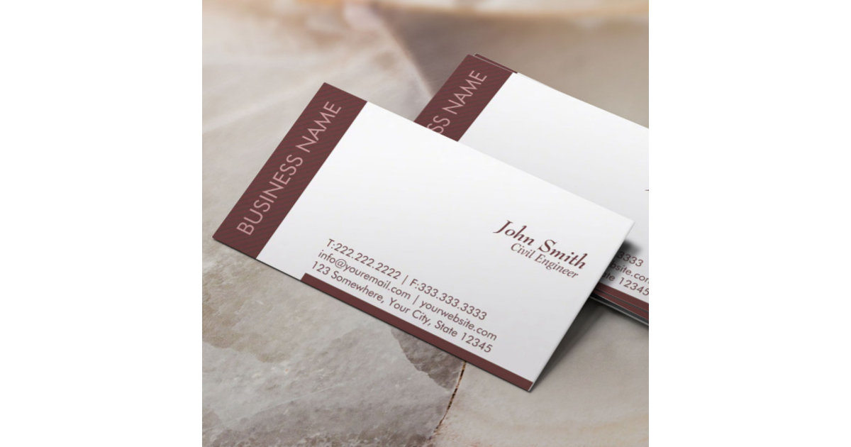 Plain Brown Civil Engineer Business Card | Zazzle