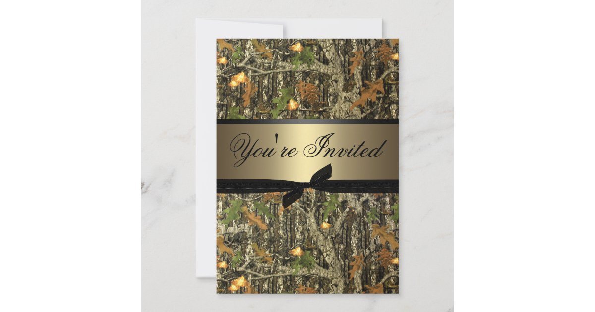 Plain Camo Wedding Invitation | Zazzle