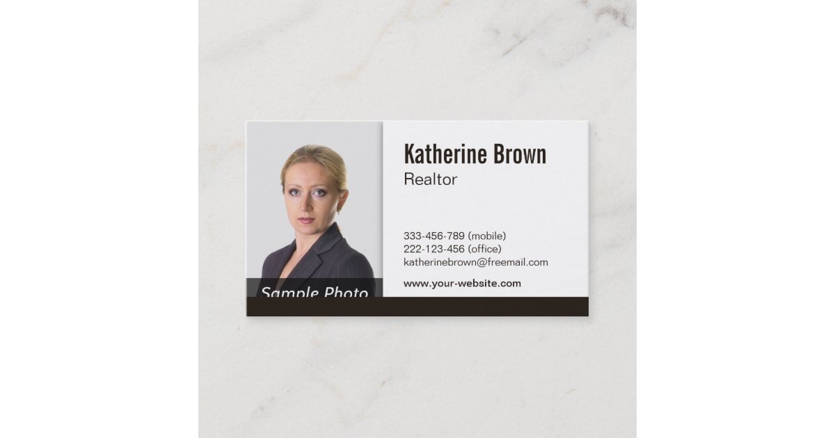 Plain Clean Minimalist Simple Photo Business Card | Zazzle