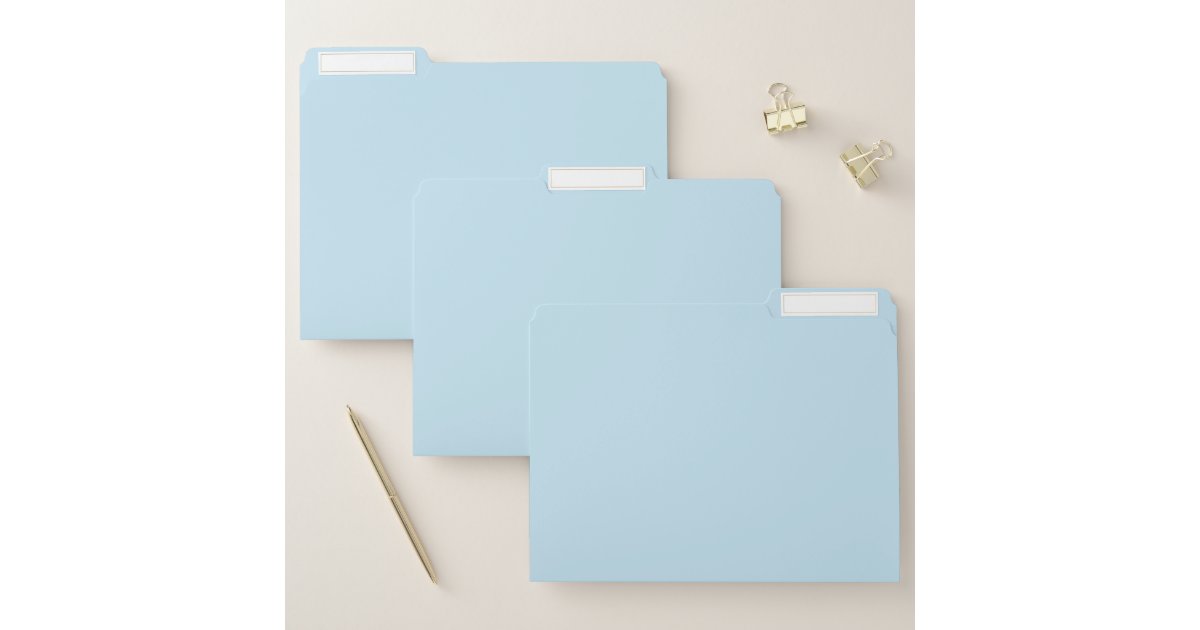 Plain color solid cloudy light blue file folder | Zazzle