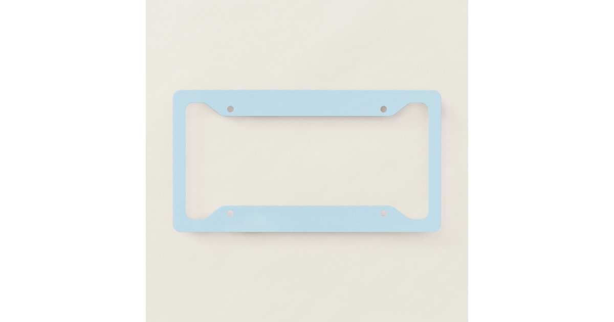Plain color solid cloudy light blue license plate frame | Zazzle