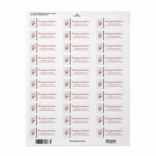 Plain & Custom Initial Letter Return Address Label | Zazzle