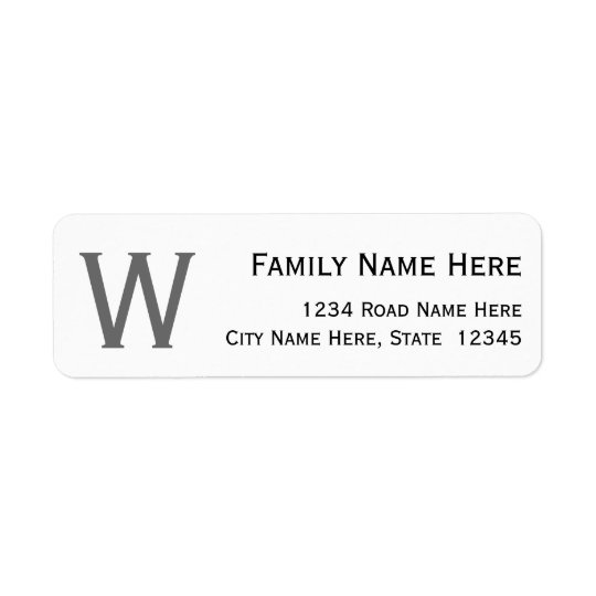 Plain, Custom Initial Letter Return Address Label | Zazzle.com