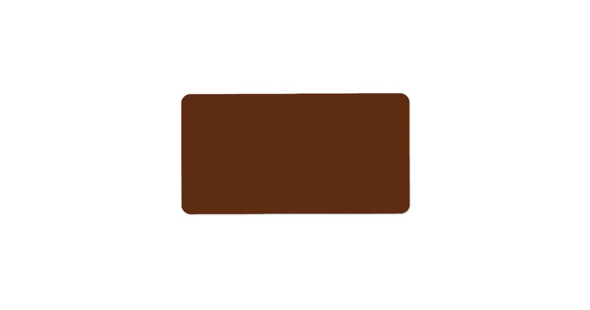 Plain dark brown solid color background blank label | Zazzle