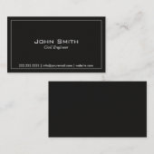 Plain Dark Civil Engineer Business Card | Zazzle