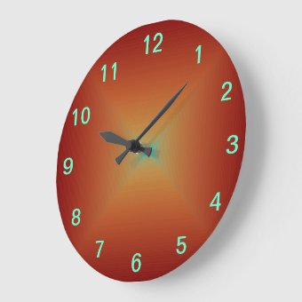 Plain Deep Burnt Orange >Kitchen Clocks | Zazzle