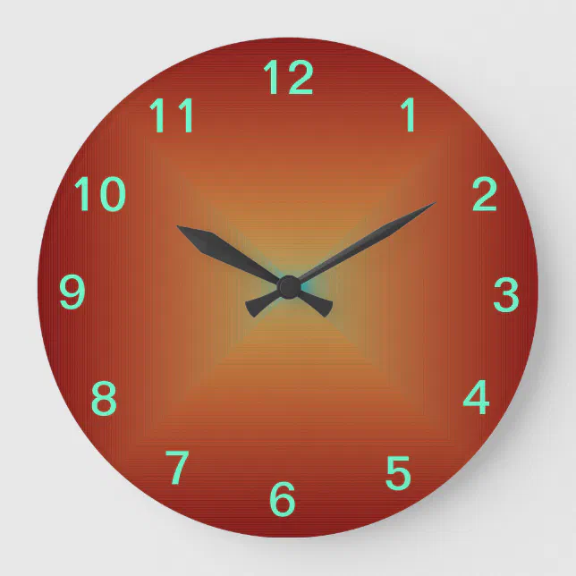 Plain Deep Burnt Orange >Kitchen Clocks | Zazzle