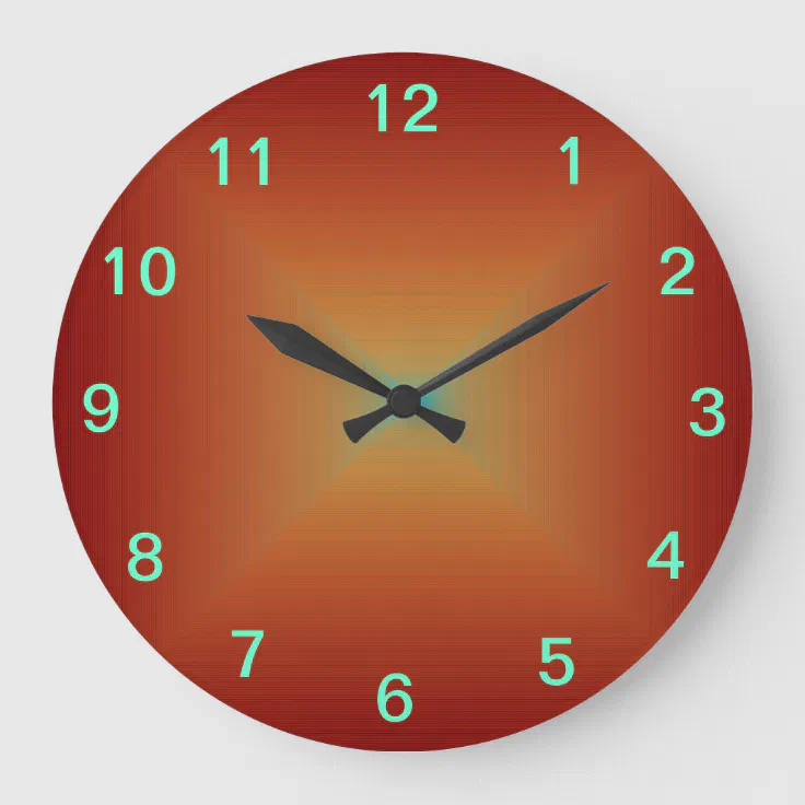 Plain Deep Burnt Orange >Kitchen Clocks | Zazzle