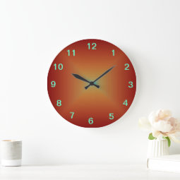 Plain Deep Burnt Orange >Kitchen Clocks | Zazzle