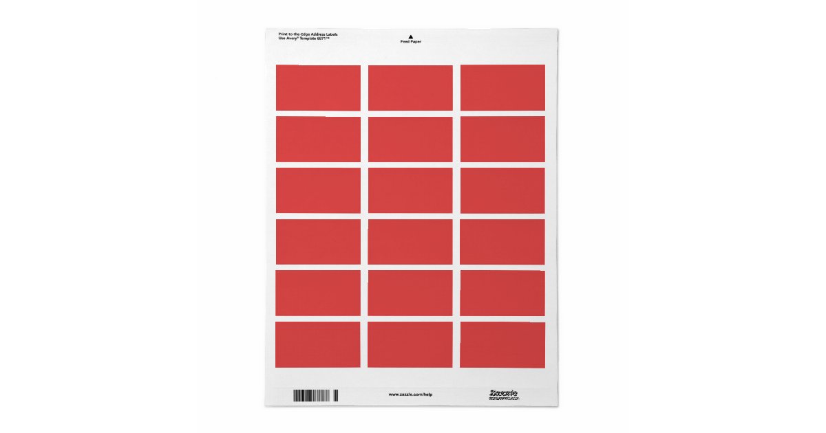 Plain desaturated red background blank custom label | Zazzle