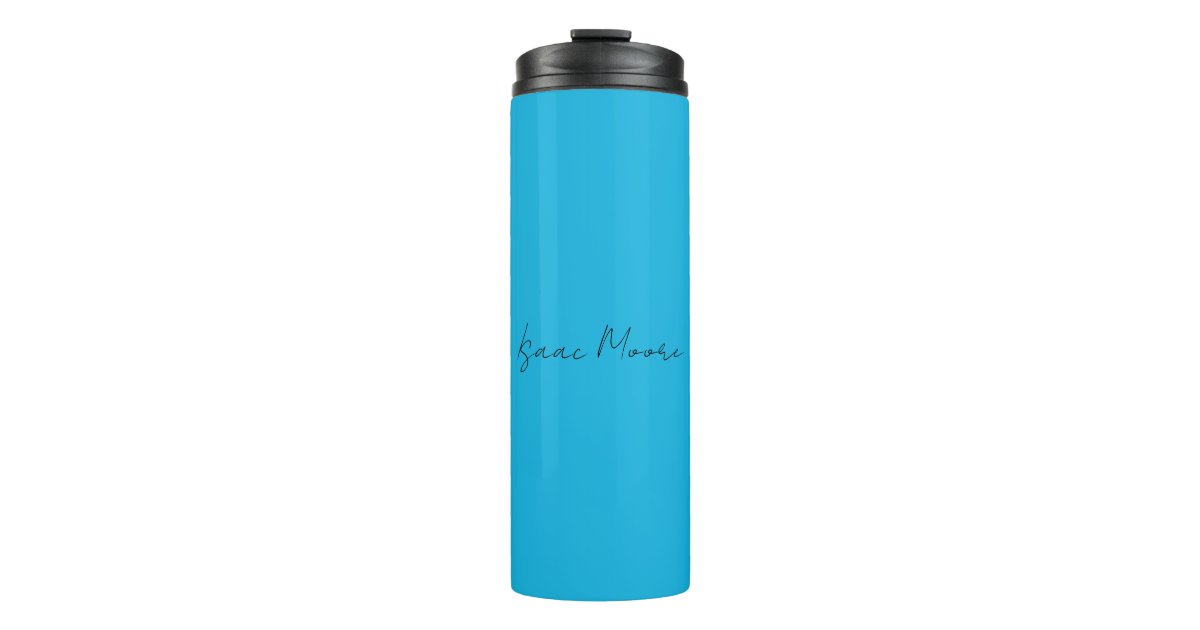 Plain Elegant Blue Script Calligraphy Name Thermal Tumbler | Zazzle