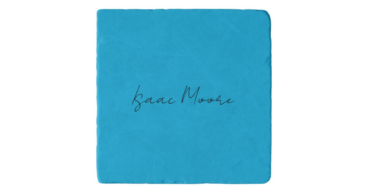 Plain Elegant Blue Script Calligraphy Name Trivet | Zazzle