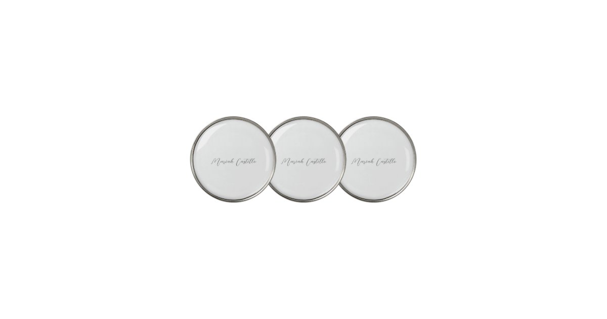 Plain Elegant Calligraphy Script Minimalist Name Golf Ball Marker | Zazzle