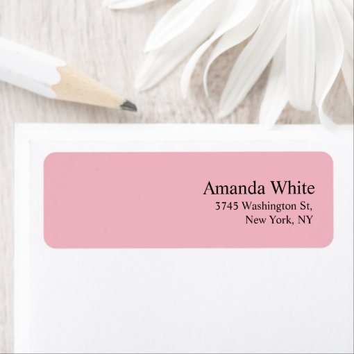 Plain Elegant Minimalist Modern Feminine Pale Pink Label | Zazzle