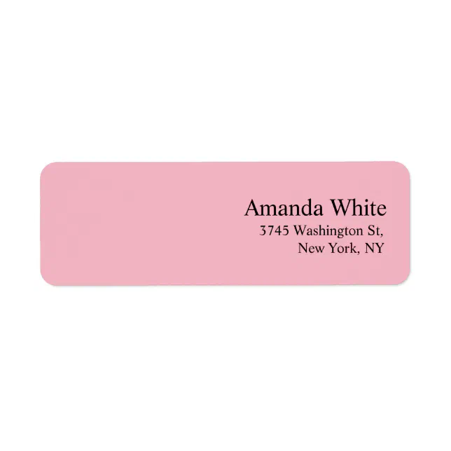 Plain Elegant Minimalist Modern Feminine Pale Pink Label | Zazzle