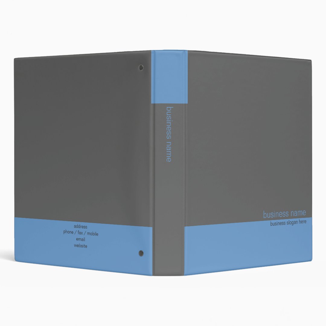 Plain Elegant Modern Simple Blue / Grey Stripe Binder | Zazzle
