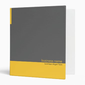 Plain Elegant Modern Simple Yellow / Grey Stripe Binder | Zazzle