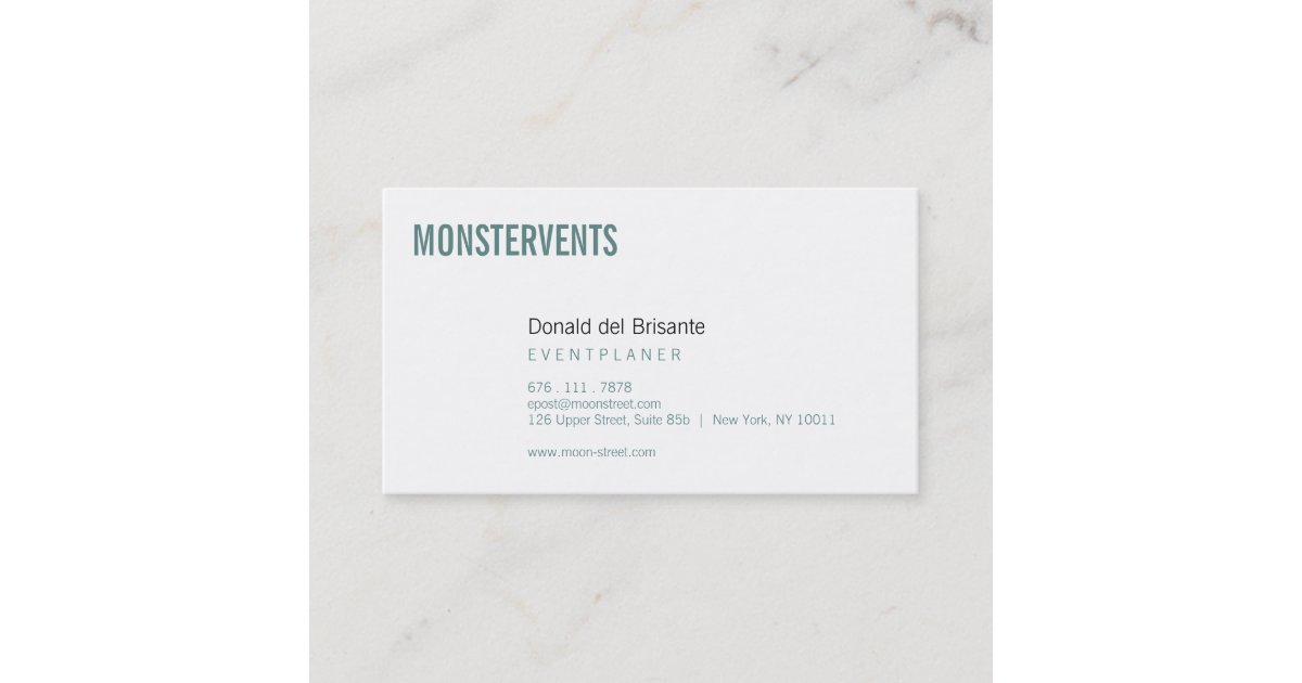 Plain Event Planer Business Card | Zazzle