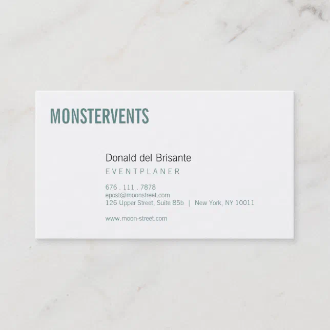 Plain Event Planer Business Card | Zazzle