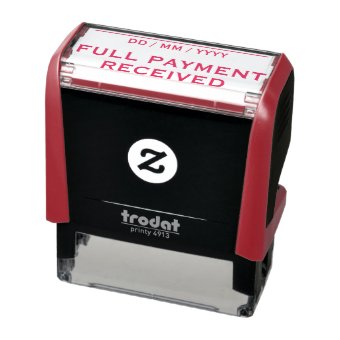 Plain "FULL PAYMENT RECEIVED" Rubber Stamp | Zazzle
