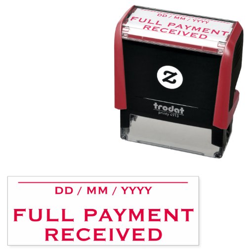 Plain "FULL PAYMENT RECEIVED" Rubber Stamp | Zazzle