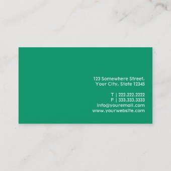Plain Green Auto Mechanic Business Card | Zazzle