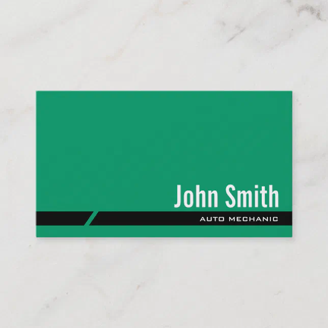 Plain Green Auto Mechanic Business Card | Zazzle