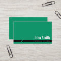 Plain Green Black Stripe Biomedical Business Card | Zazzle