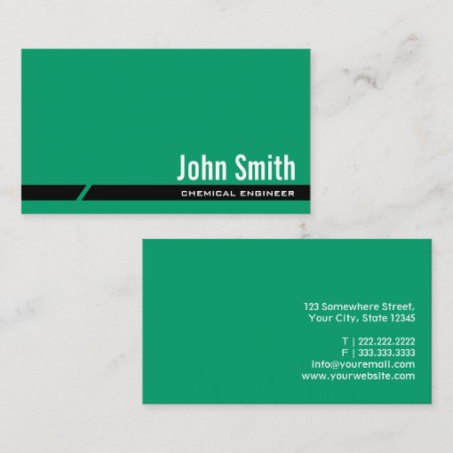 Plain Green Chemical Engineer Business Card | Zazzle
