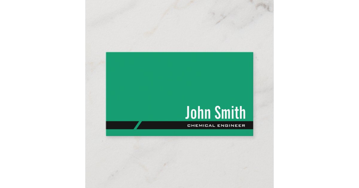 Plain Green Chemical Engineer Business Card | Zazzle