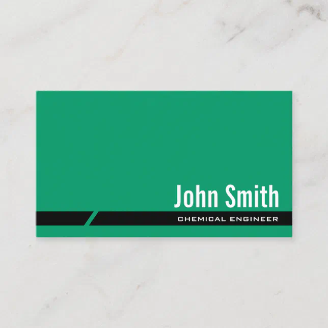 Plain Green Chemical Engineer Business Card | Zazzle