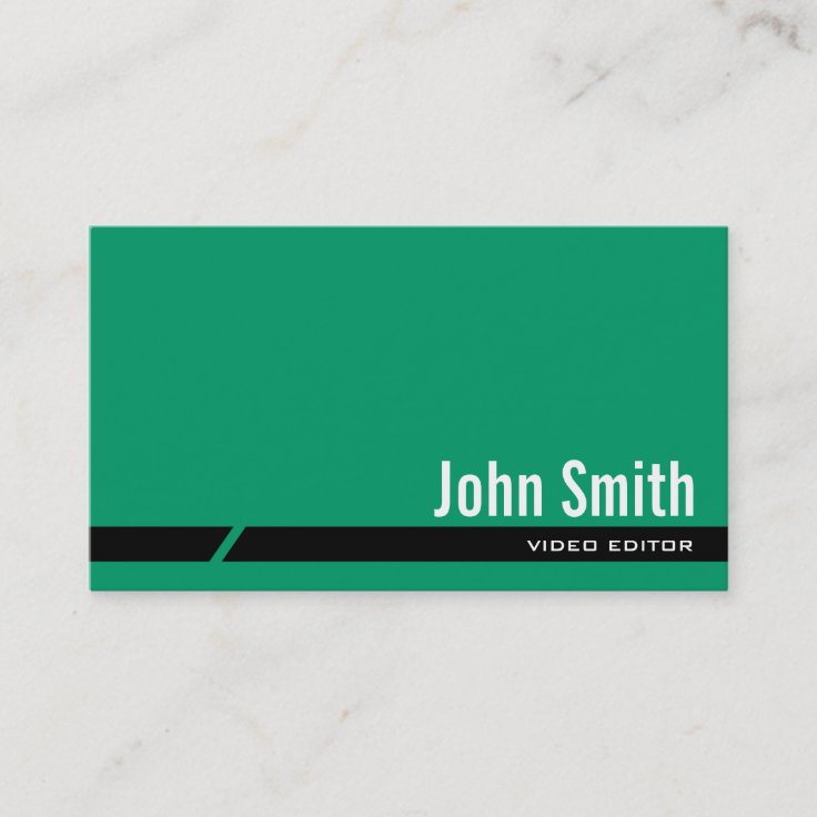 Plain Green Video Editor Business Card | Zazzle