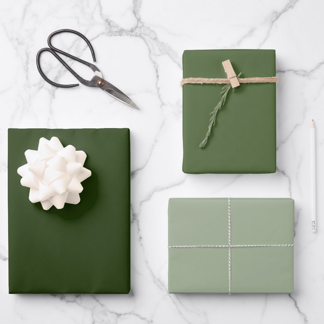 Plain Green Wrapping Paper Sheets | Zazzle
