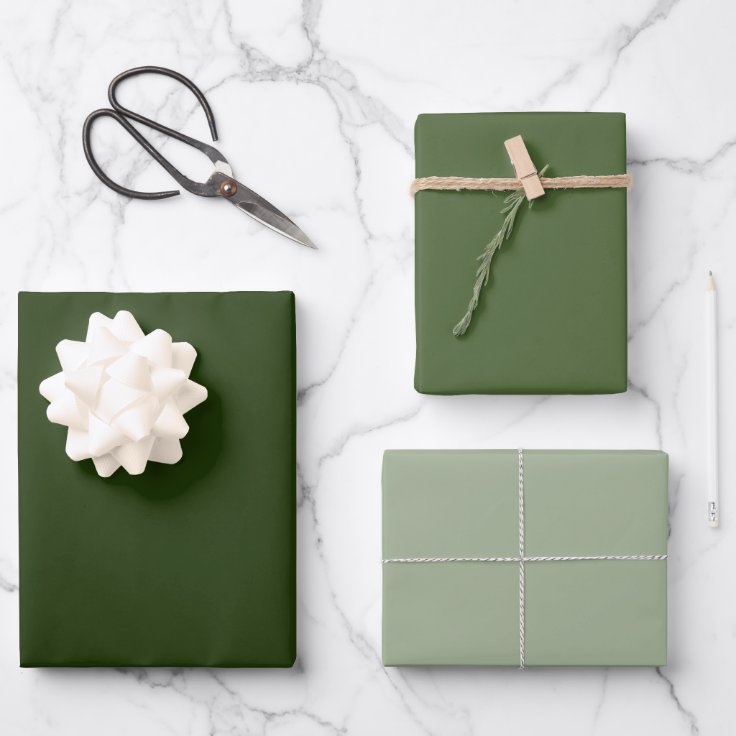 Plain Green Wrapping Paper Sheets | Zazzle