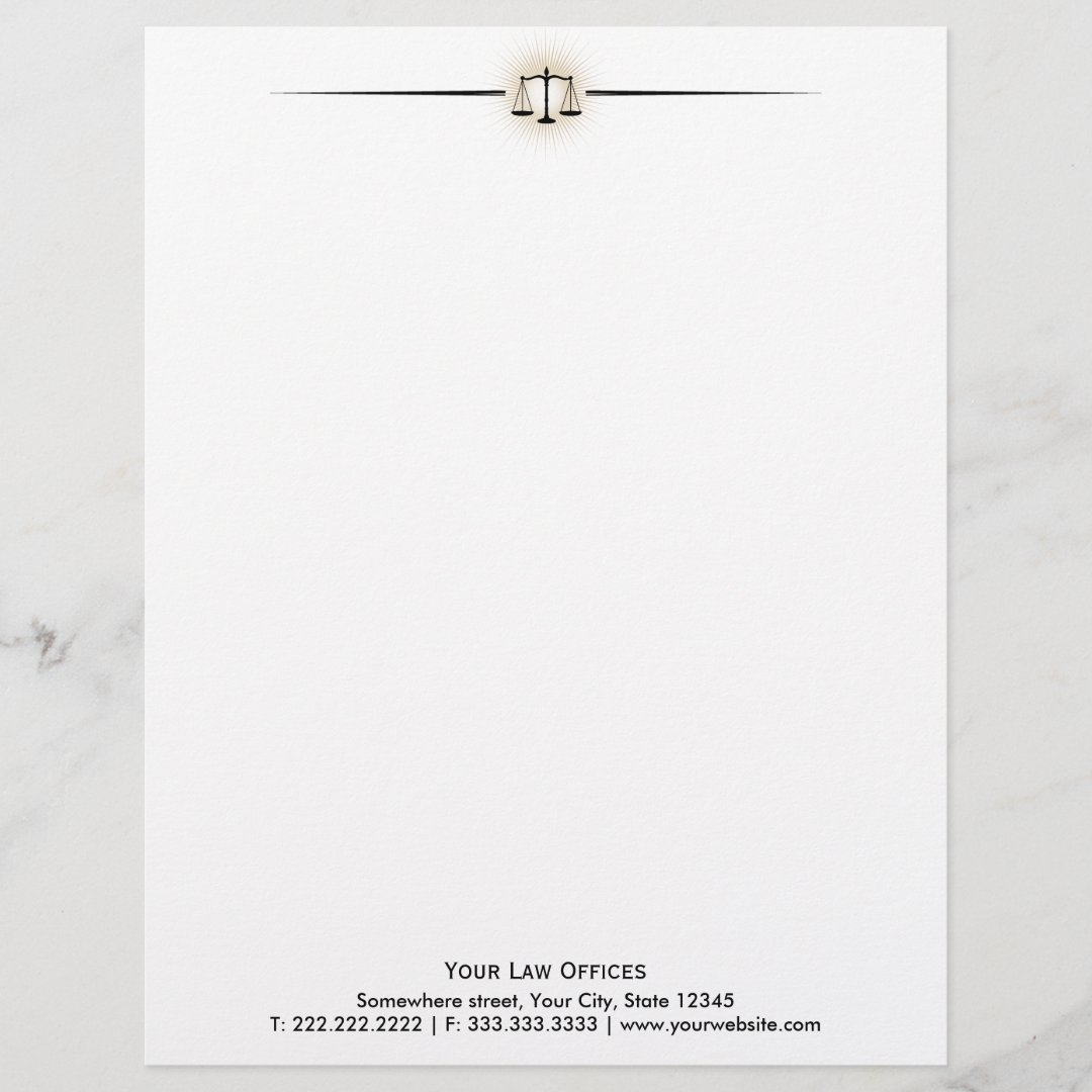 Plain Law Office Attorney Lawyer Professional Letterhead | Zazzle