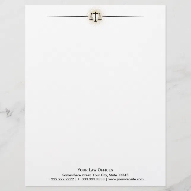 Plain Law Office Attorney Lawyer Professional Letterhead | Zazzle