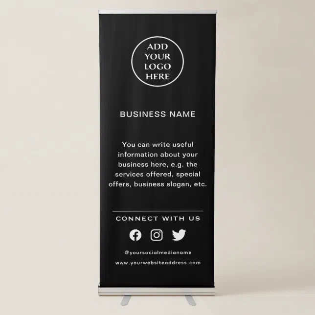 Plain Logo Corporate Professional Company Vertical Retractable Banner ...