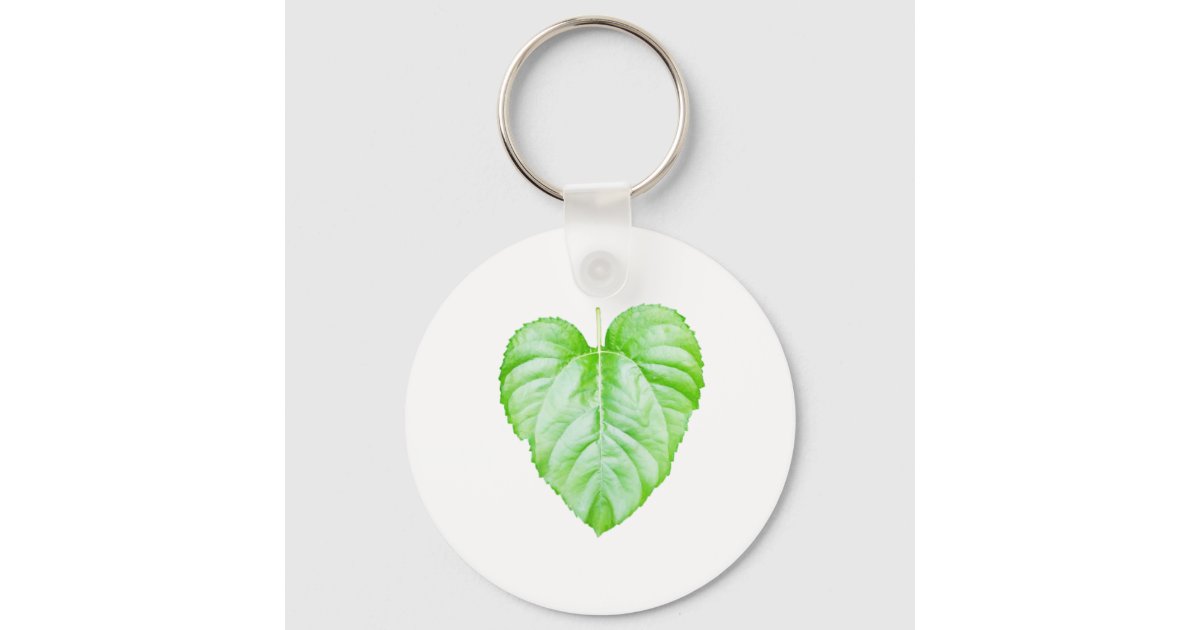 Plain lovely leaflet button keychain | Zazzle