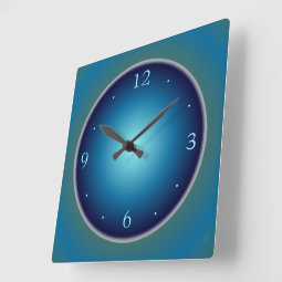 Plain Luminous Blue/ Green>Wall Clock | Zazzle